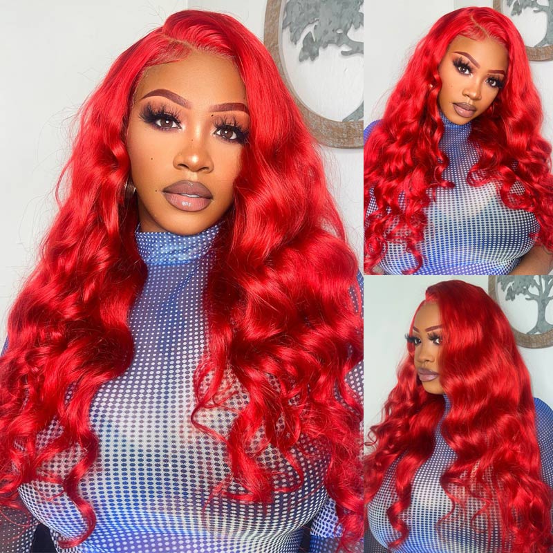 Undetectable Hd Lace Front Wig 13x4 Body Wave/Straight Red Human Hair ...
